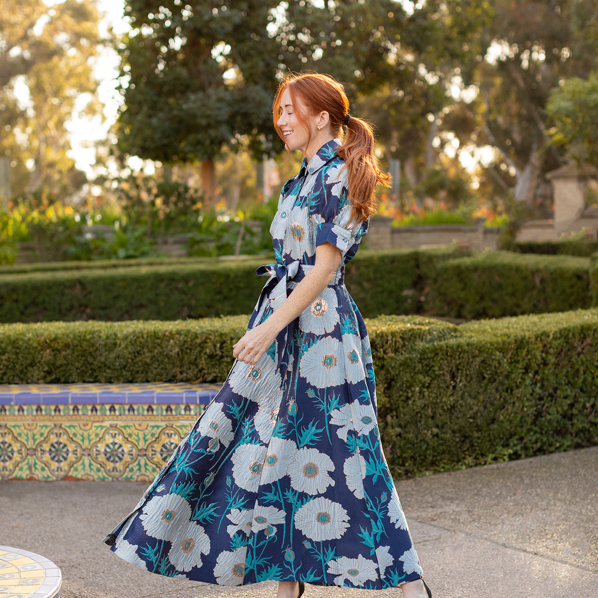 EVANGELINE dress Tree Poppy Blue – Lesley Evers