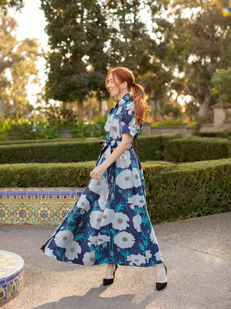 EVANGELINE dress Tree Poppy Blue – Lesley Evers