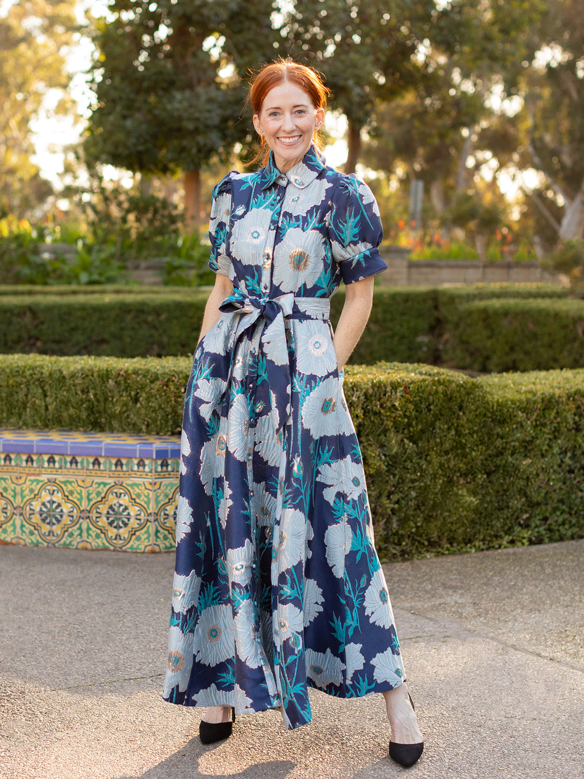 EVANGELINE dress Tree Poppy Blue – Lesley Evers