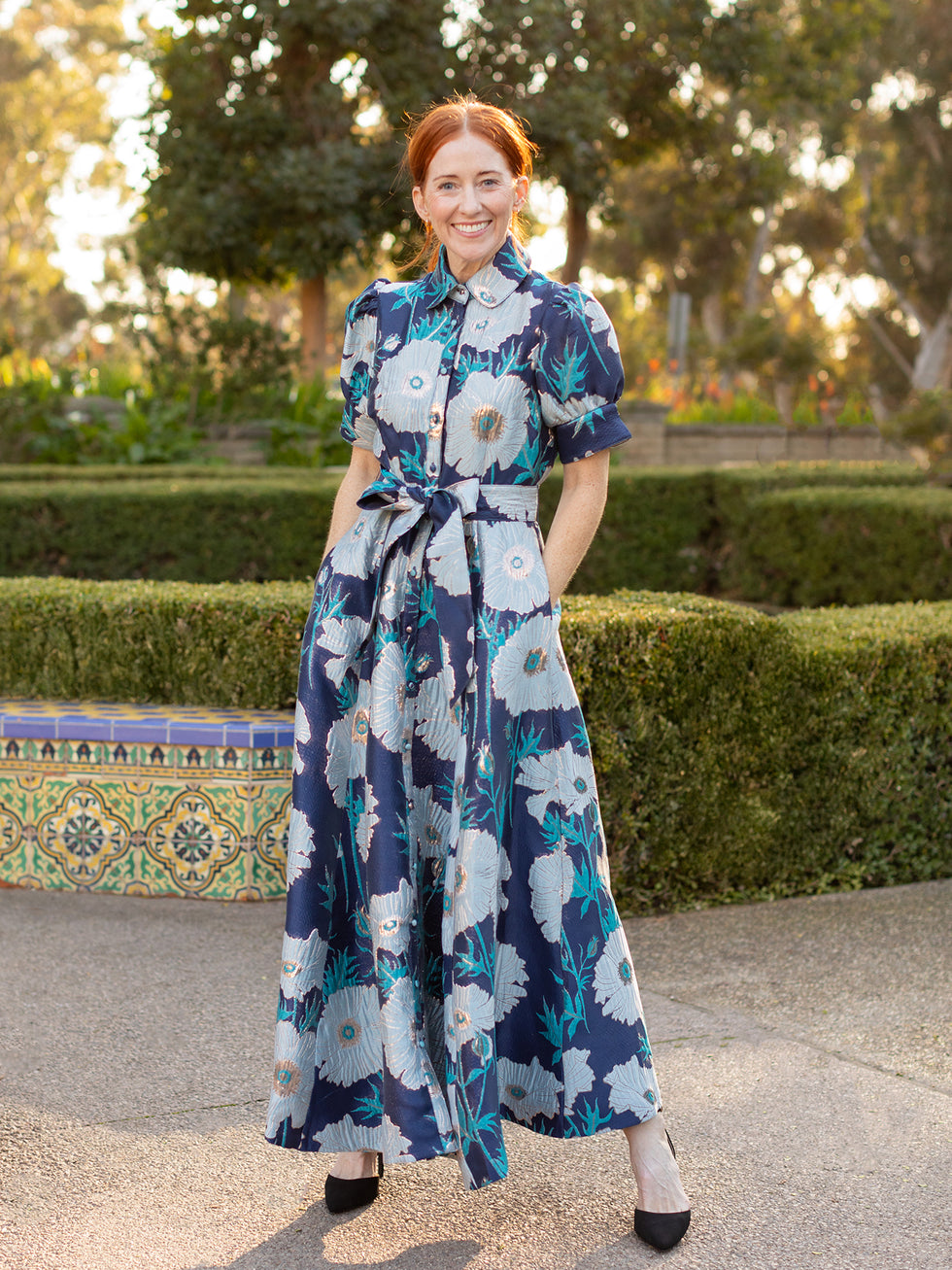 EVANGELINE dress Tree Poppy Blue – Lesley Evers