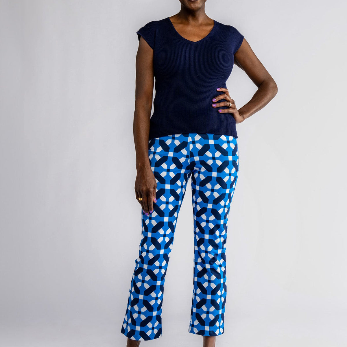 AUDREY pant Trellis Blue – Lesley Evers