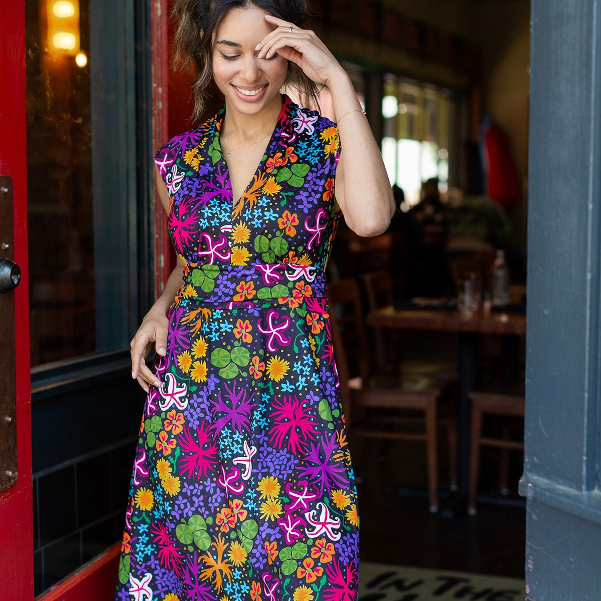 BETSY dress Backyard Flowers – Lesley Evers