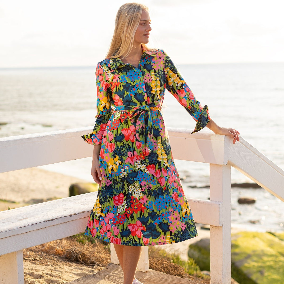 DELIA midi dress Queen's Garden – Lesley Evers