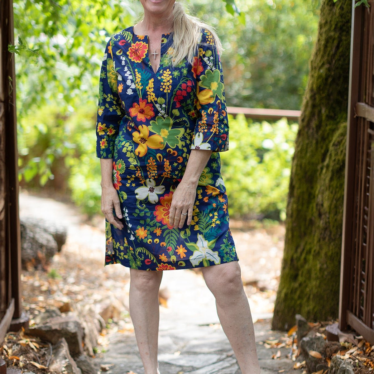 ELLIE dress Woodland Navy – Lesley Evers