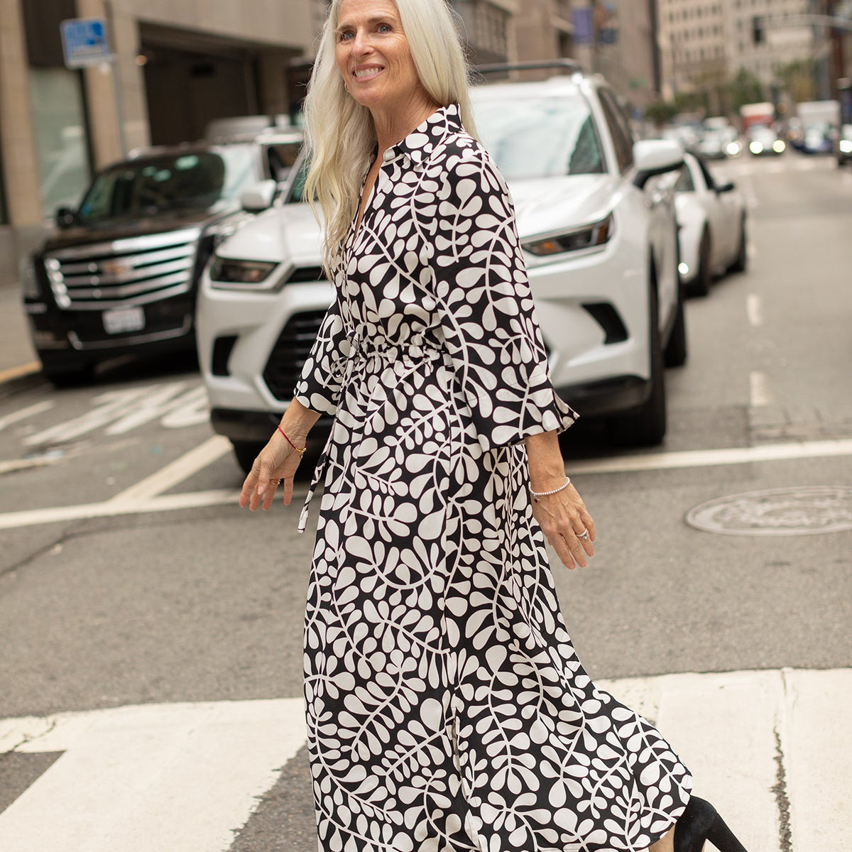 ELOISE dress Fern Black and White – Lesley Evers