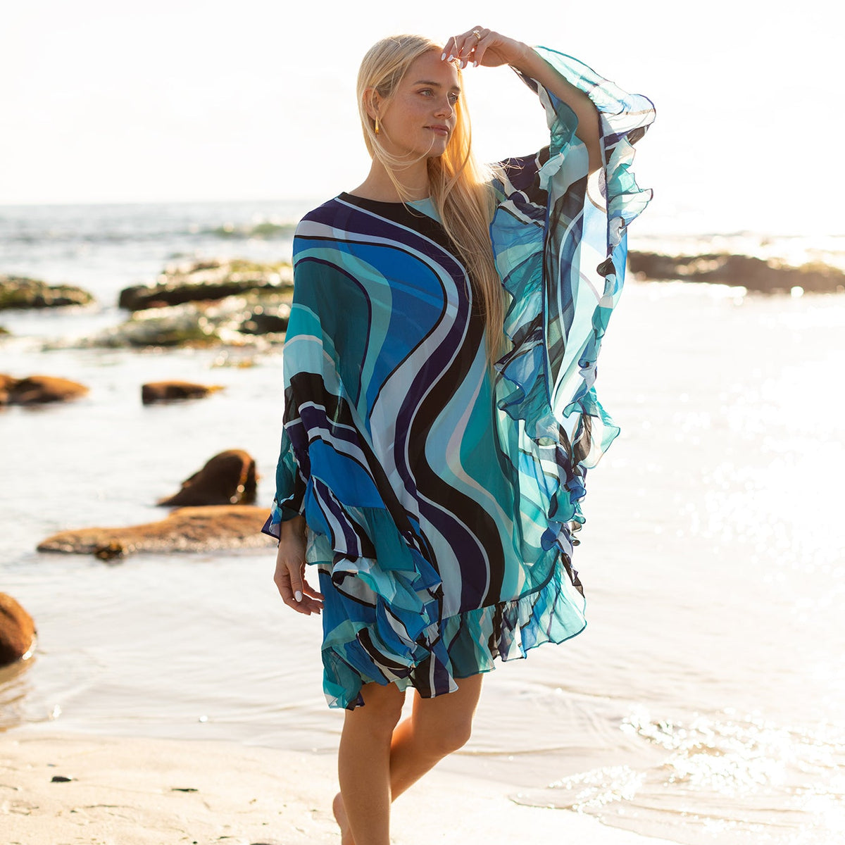 GABRIELLE dress Blue Wave – Lesley Evers