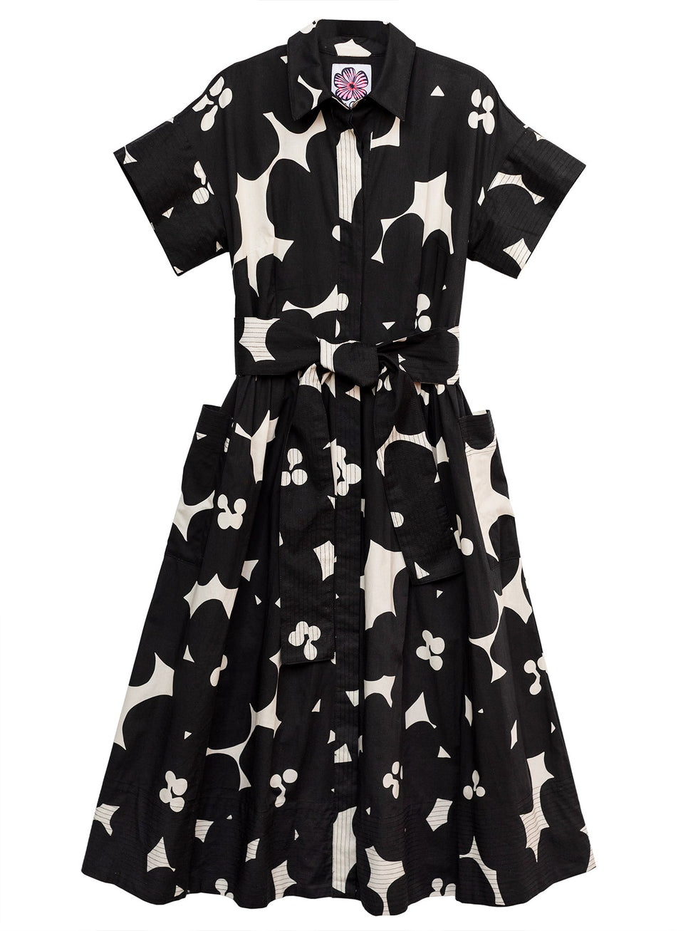 HEIDI dress Jumbo Blooms Black & Ivory – Lesley Evers