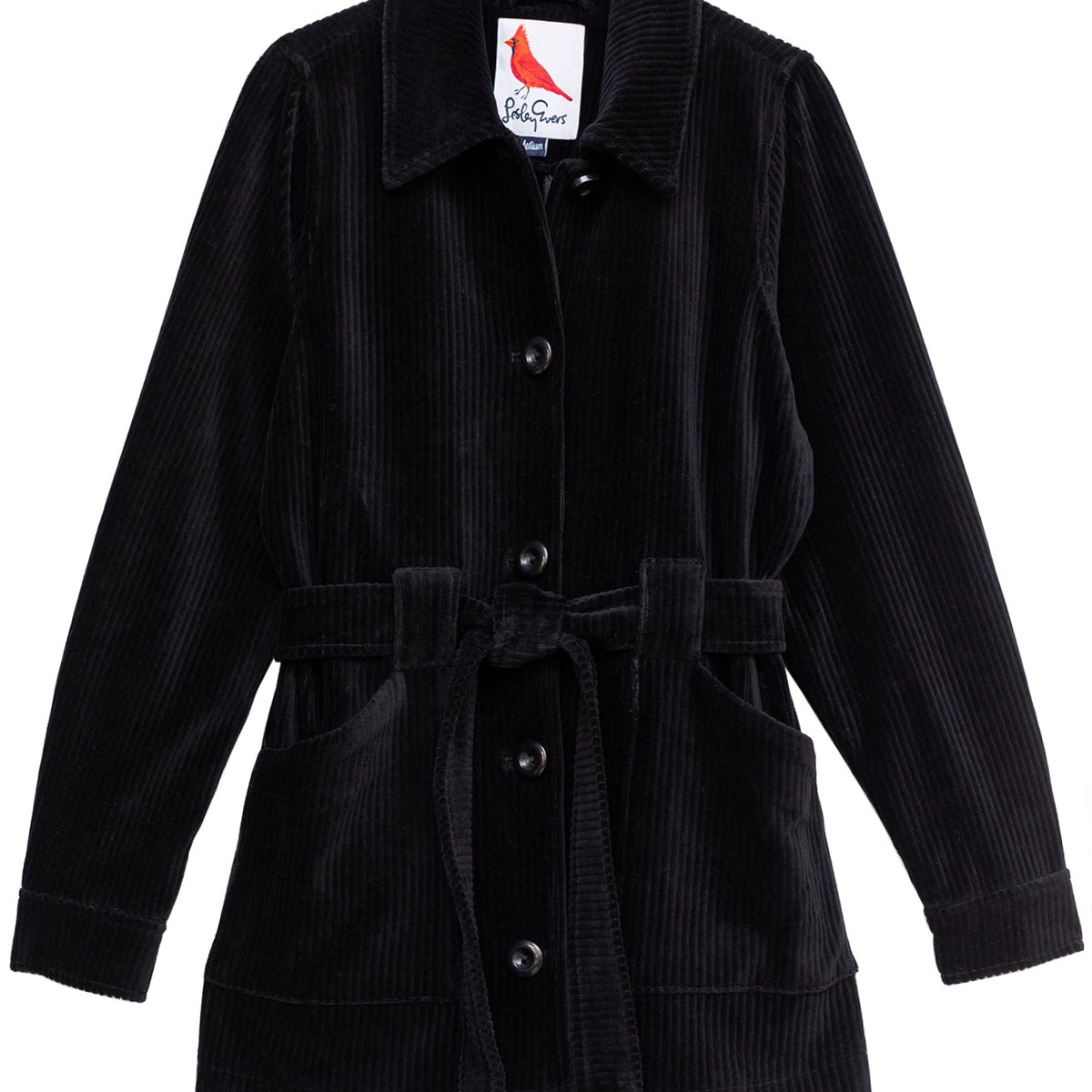 MORGAN coat Black Corduroy – Lesley Evers