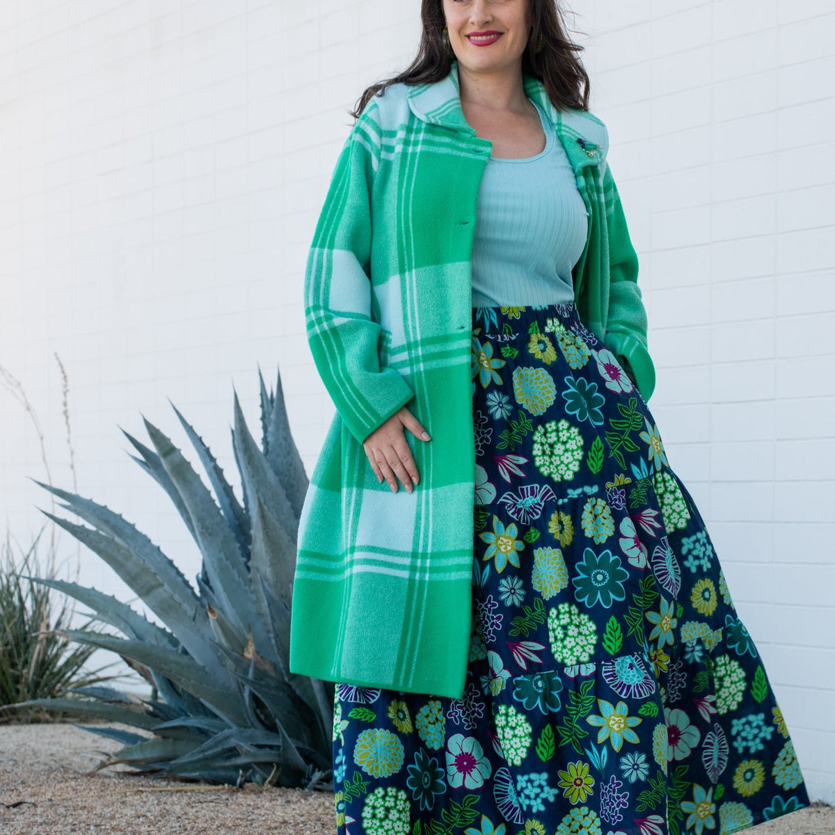 NATALIE coat Green Apple Plaid – Lesley Evers