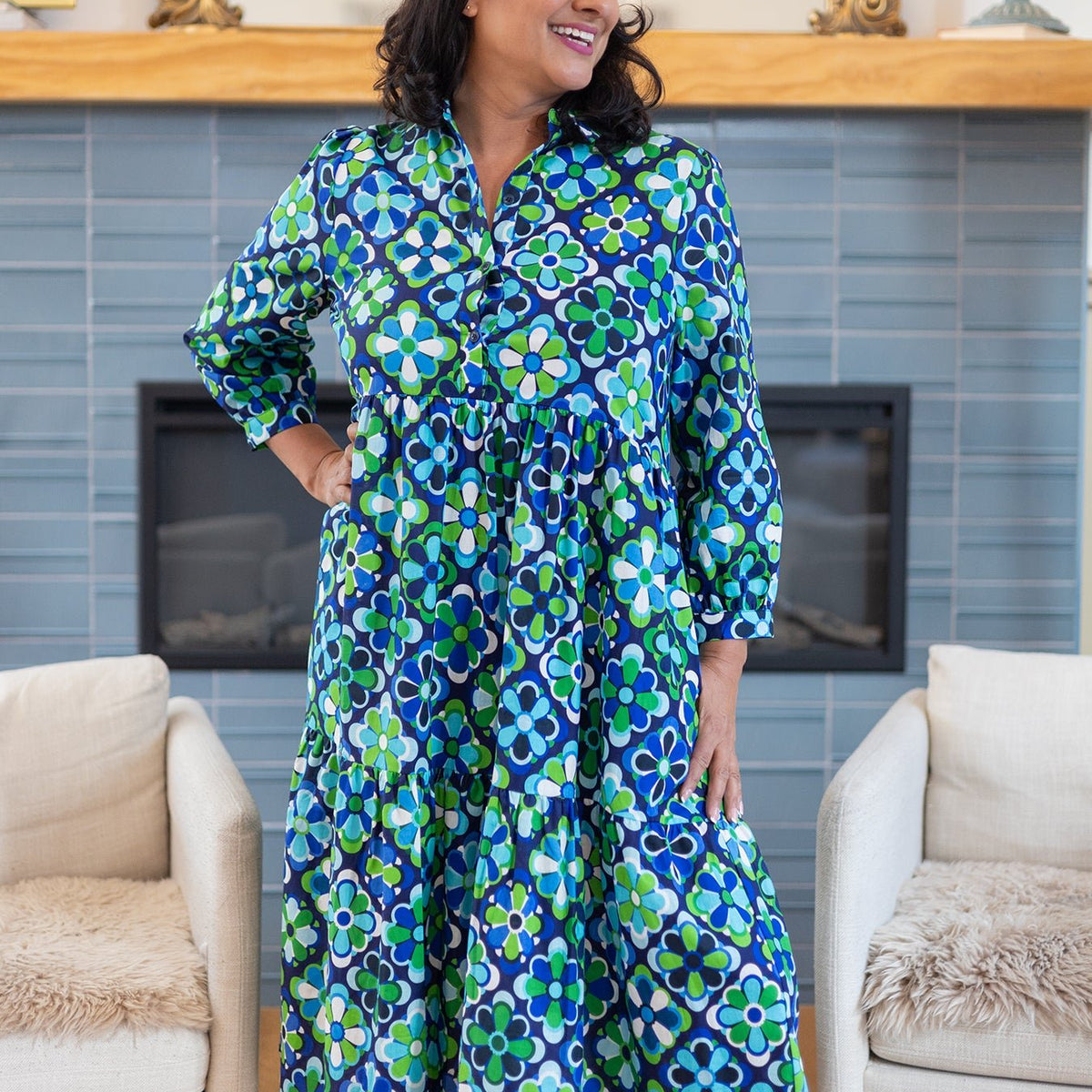 RUTHIE dress Jubilee Blue – Lesley Evers