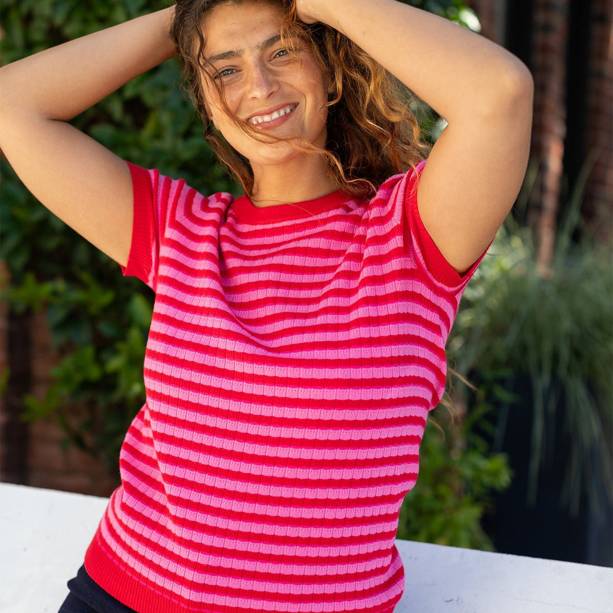 SKYLAR knit top Pink – Lesley Evers