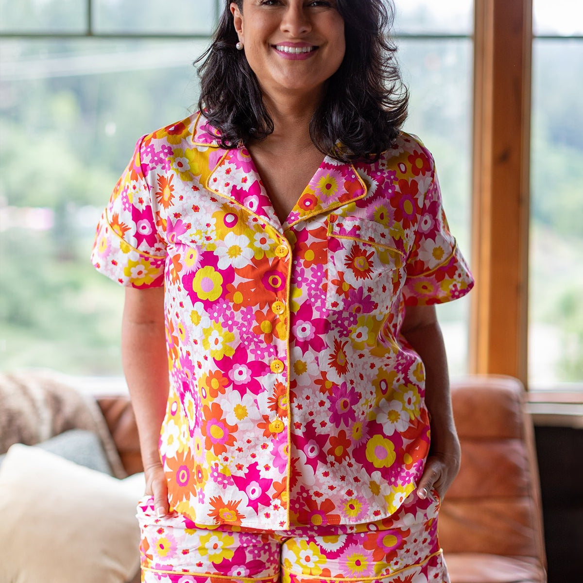 ZOEY pajama set Flower Power Pink – Lesley Evers